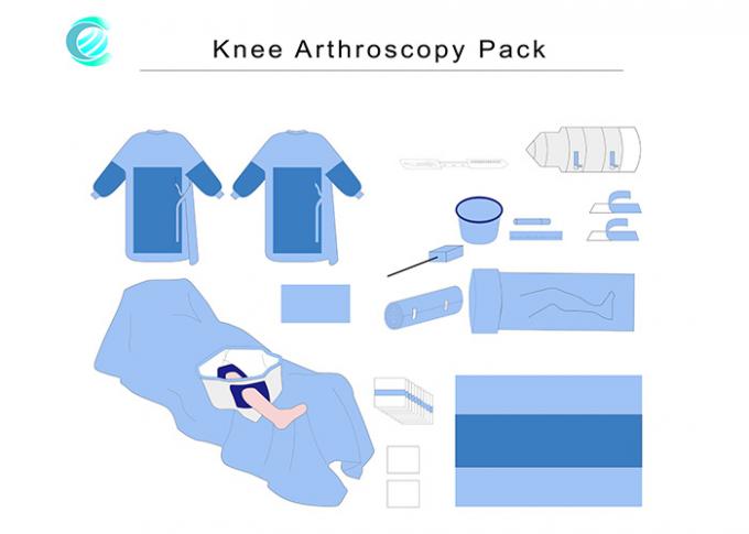 Breathable SMS Surgical Knee Arthroscopy Pack Sterilized Medical Drape Set For Hospital