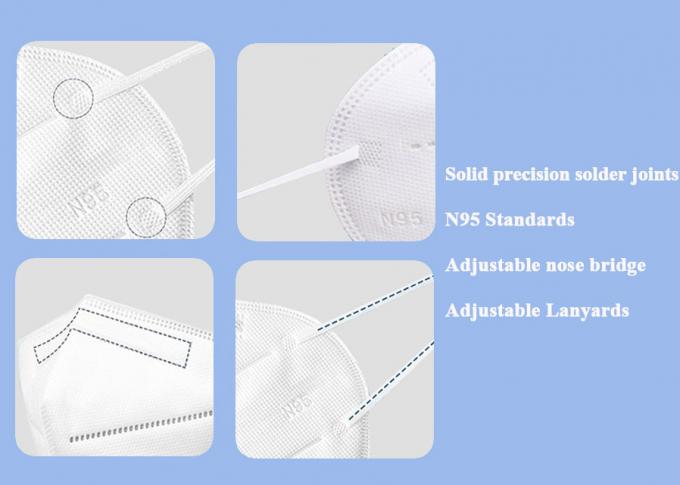 5Ply Medical N95 Mask White Disposable Face Protective Breathable