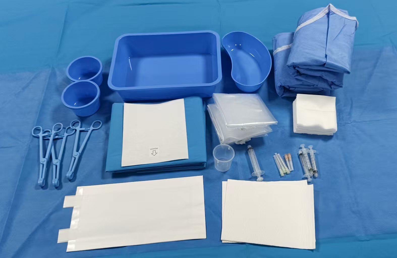 Blue Sterile Surgical Packs with OEM Customization and Ethylene Oxide ...
