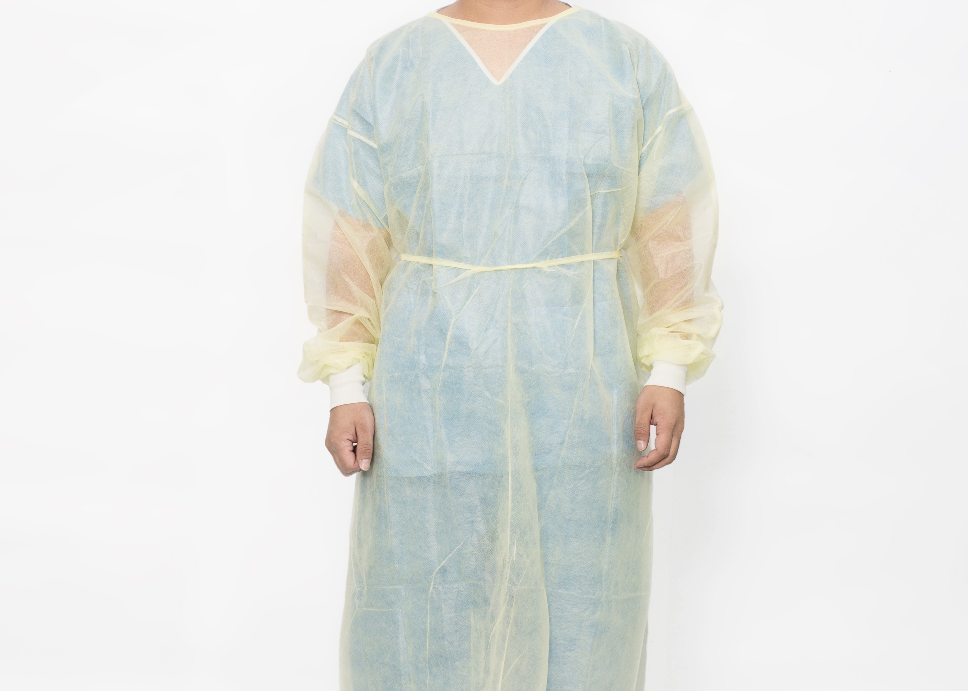 Isolation Medical Scrub Suits Knitted Collar Disposable Patient Coat ...
