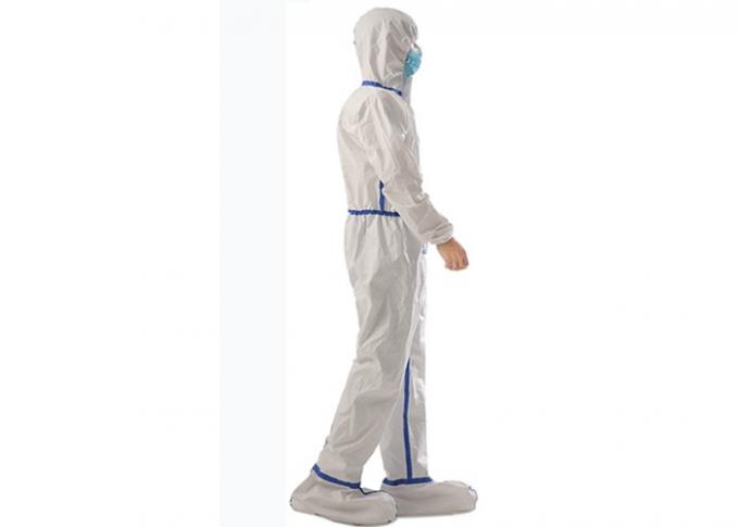 Breathable Antibacterial 65g Disposable Protective Coverall Skin Friendly